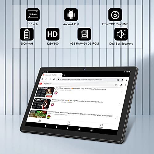 Xgody Android 11.0 Tablet 10 Inch pc 4GB RAM 64GB ROM 256GB Expand 6000 mAh Battery, Quad-Core Processor Tablet, HD IPS Screen, 2.0MP Front+8.0MP Rear Camera, Bluetooth, Wi-Fi, Google GMS Tablet
