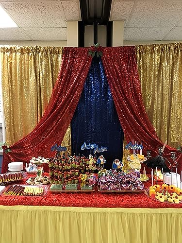 JYFLZQ Gold and Burgundy Sequin Backdrop Curtains 4 Set Glitter Photo Booth Backdrop for Photoshoot Photography Sparkly Shimmer Background for Parties Wedding