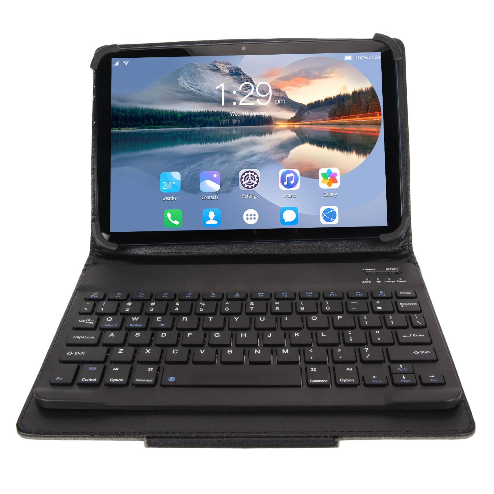 DAUZ 2 in 1 Tablet, Blue 8GB 256GB Memory Aluminium Alloy Business Tablet for Family (US Plug)