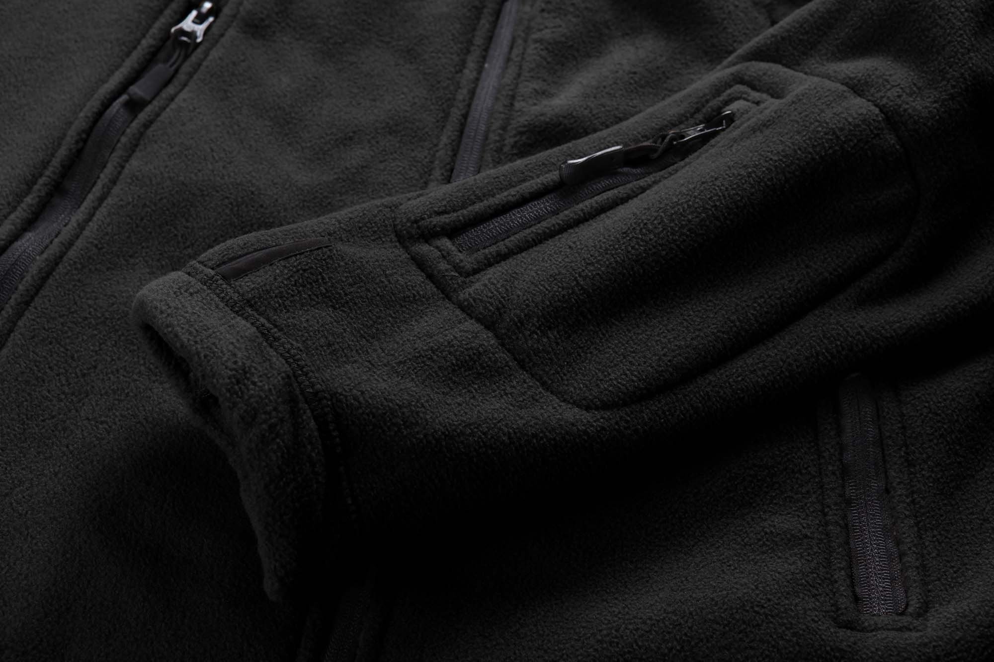 CRYSULLY Man Zipper Warm Coat Jacket Sportswear Fleece Lining Hiking Skiing Travelling Jacket Coats Black