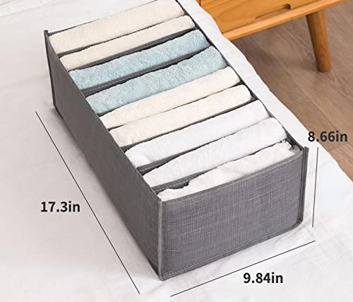 LOWFI 5-Piece Clothes Storage Box Foldable Closet Organizer Storage Container/Wardrobe Drawer Compartment Storage Box for Clothes, Pants, Underwear, Socks, Sheets, Etc. Storage (Gray)