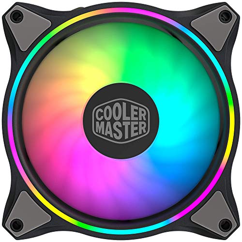 Cooler Master MasterFan MF120 Halo 3n1Fans, Duo-Ring ARGB Customizable Lighting, 120mm PWM Static Pressure, ARGB Header Extender For PC Case, Liquid and Air Cooler (MFL-B2DN-18NPA-R1),Black