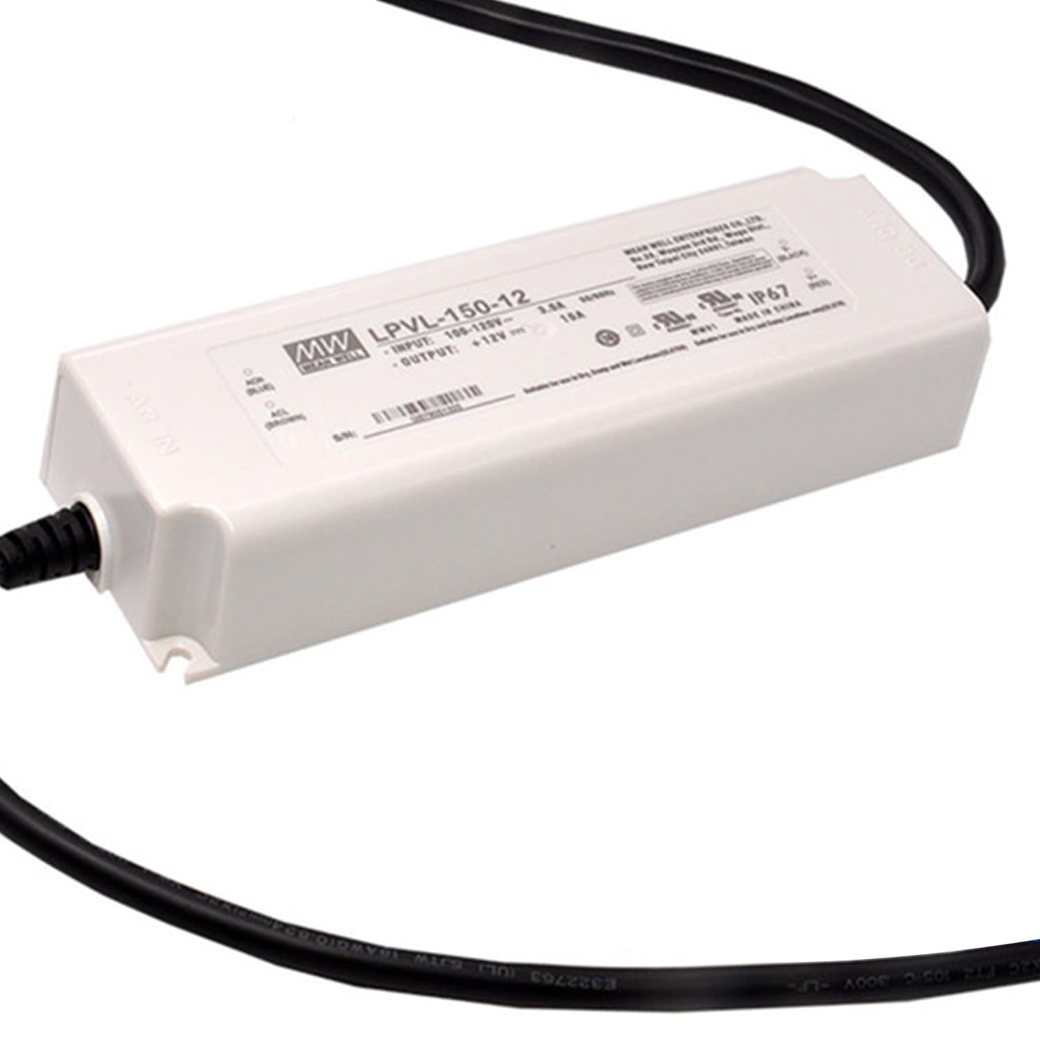 Mean Well LPV-150-15 15V 8A 120W Single Output Switching Power Supply, Universal AC Input, Industrial-Grade, for LED Signage, Automation Systems, Test Instruments