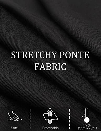 Tapata Women Dress Pants 32" High Waist Stretchy Bootcut Pants Tall, Petite, Regular for Office Work Business Black L/14