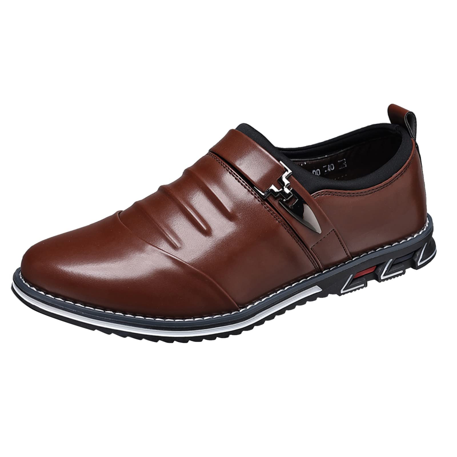 FASDNENDYS Fashion Style Men's Breathable Comfortable Business Lace Up Leisure Solid Color Leather Shoes Leather Boots Men Casual Brown