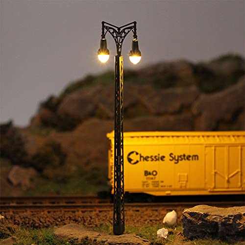 LQS58 3pcs Model Railway Lights Lattice Mast lamp Track Light N Scale 1:160 Layout (N Scale)