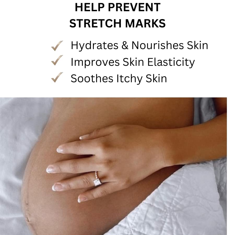 Fearless Mama Belly Oil - Help Prevent Stretch Marks + Smoothing Therapy - Quick-Dry pregnancy Belly + Body Oil - Nutrient Rich with Shea Oil and Vitamin E, Supports Skin as it Stretches