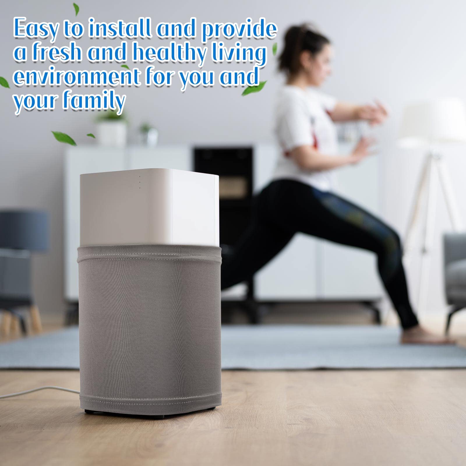 Frienda 4 Pack Replacement Light Gray Washable Pre-Filter Air Purifier Prefilter Covers Compatible with Blueair Blue Pure 411+ Air Purifier, Removes Pollen, Dust, Pet Dander, Lunar Rock