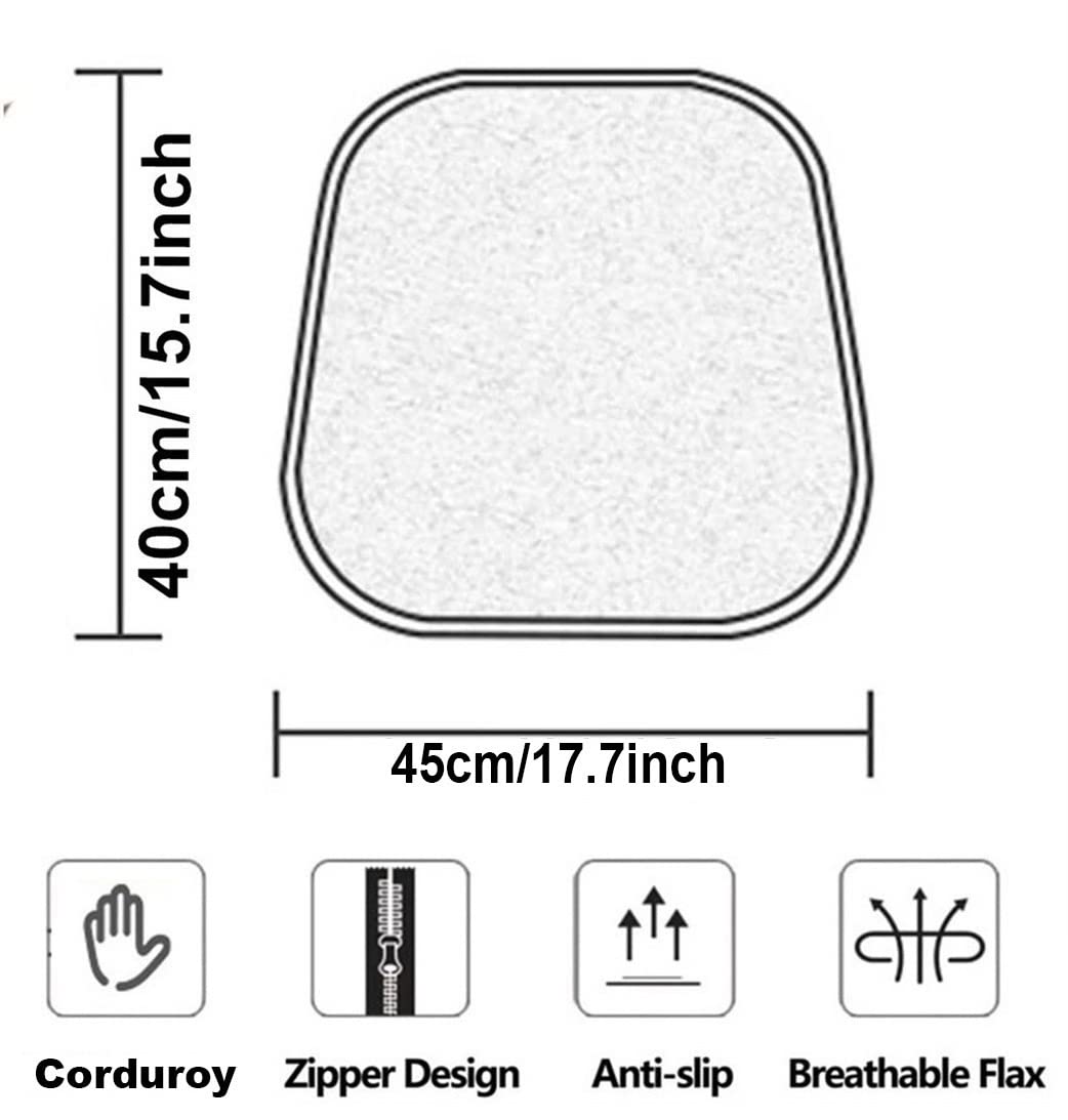 ETULLE 1/2/4 Packs Chair Cushion Solid Color Dining Chair Pad with Ties, Kitchen Non-Slip Chair Pad Soft Seat Cushion with Machine Washable Cover (Color : Coffee, Size : Set of 4)