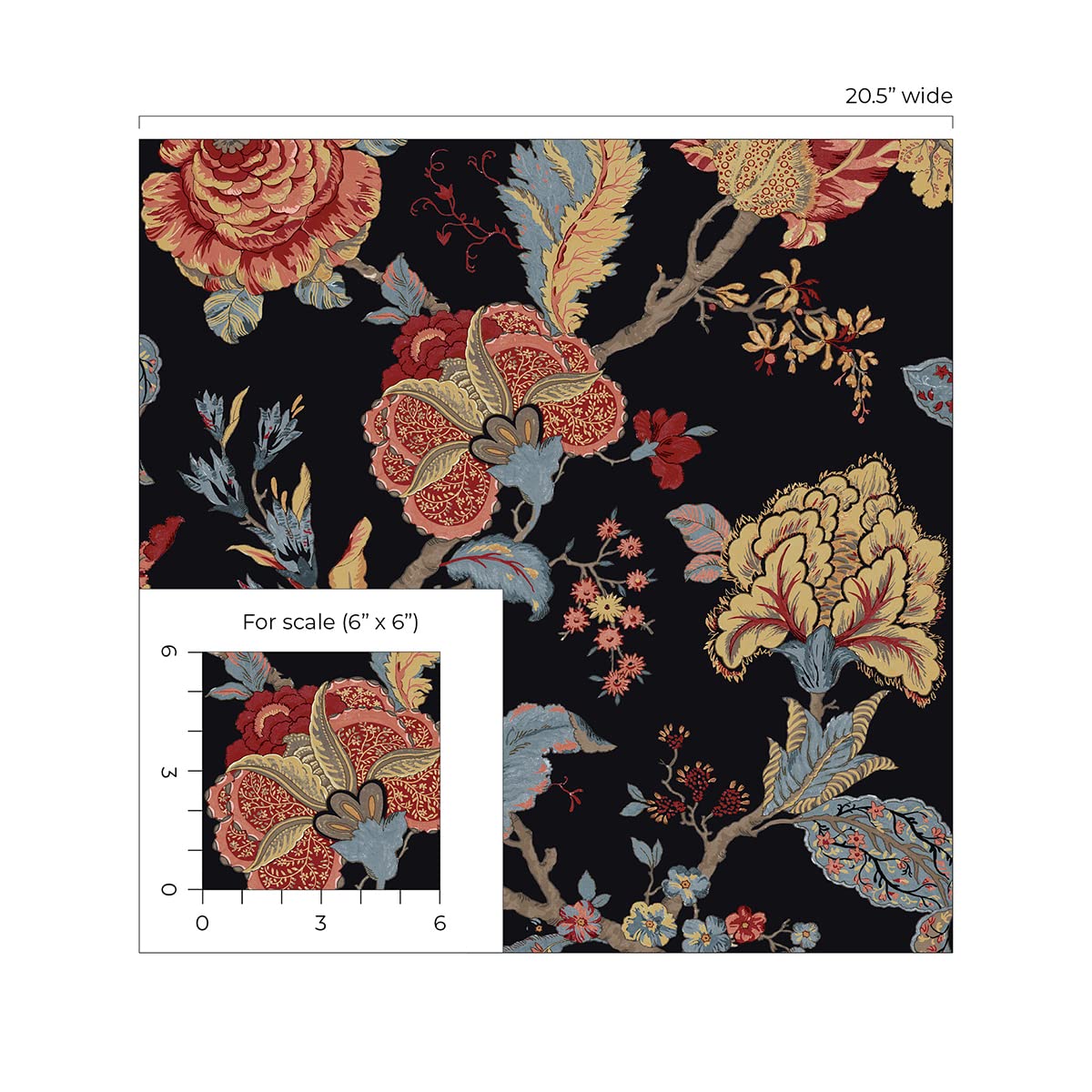 NextWall Kianna Jacobean Floral Peel and Stick Wallpaper (Parchment)