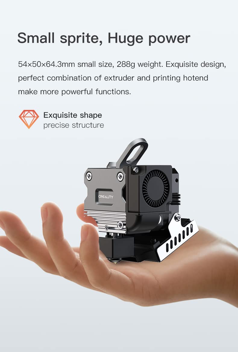 Creality Sprite Extruder Pro, 300℃ High Temperature Printing, All Metal Drive Extruder for Ender-3 S1/ S1 Pro/ S1 Plus/CR-10 Smart Pro (Only Extruder, NOT with Control Board, mounting Bracket, Wire)