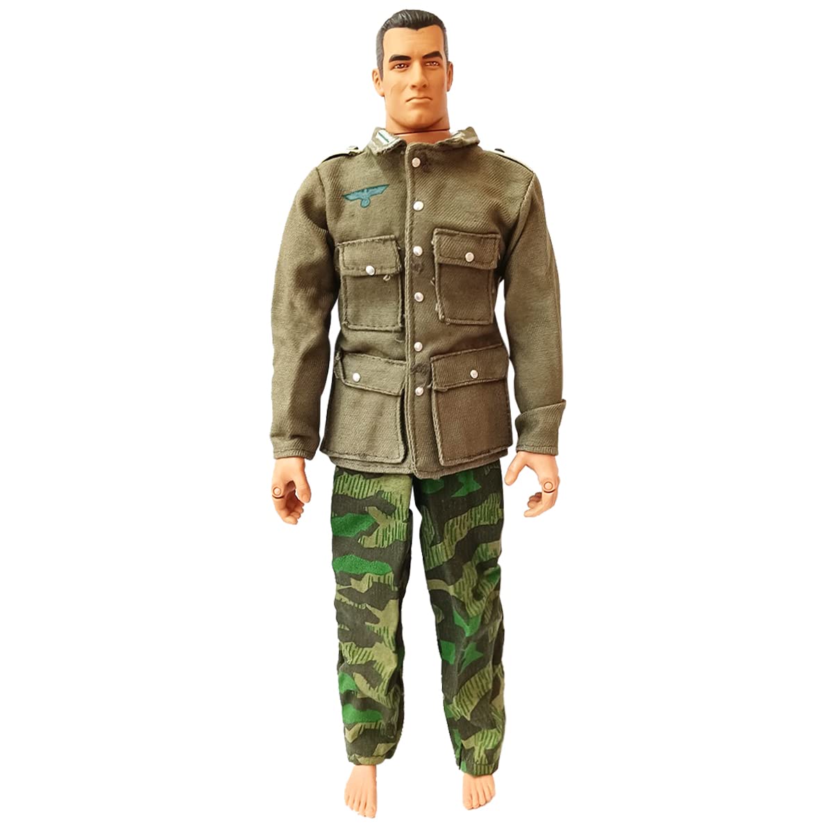 EBCO 6 Set 1/6 Scale Clothes Soldier German Infantry Camo Uniforms Overcoat Suit for 12" Gi Joe Male Military Action Figure Body