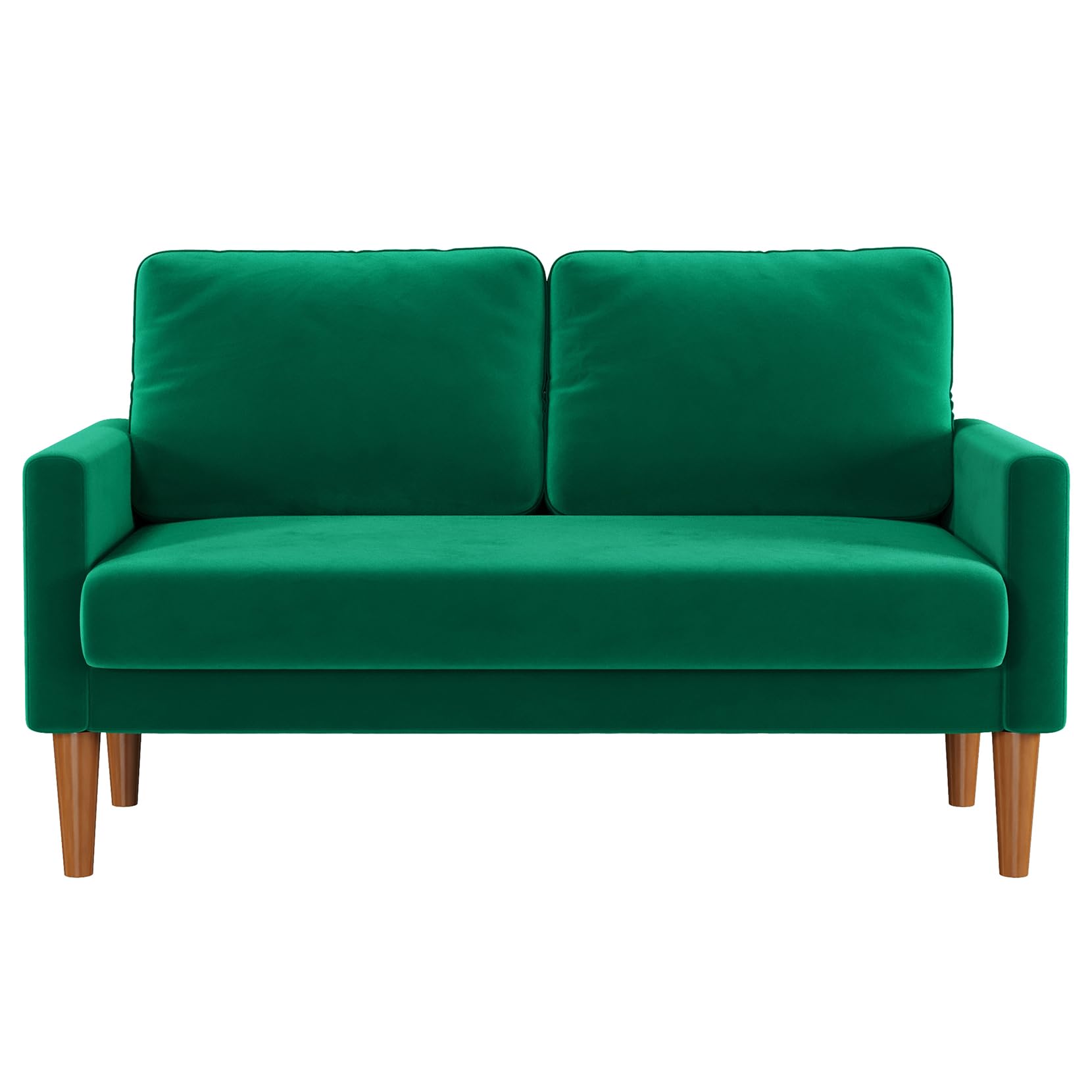 Loveseat Small Sofa, 55" Couch Mid Century Modern Velvet Couch for Small Spaces, Bedroom and Living Room, Easy to Install, Grey