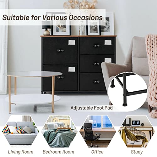 n/a 5 Drawer Dresser Fabric Storage Tower Unit for Bedroom Hallway Closets