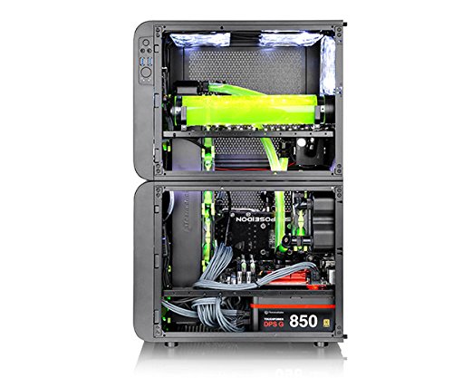 Thermaltake Core V21 SPCC Micro ATX, Mini ITX Cube Gaming Computer Case Chassis, Small Form Factor Builds, 200mm Front Fan Pre-installed, CA-1D5-00S1WN-00 Black