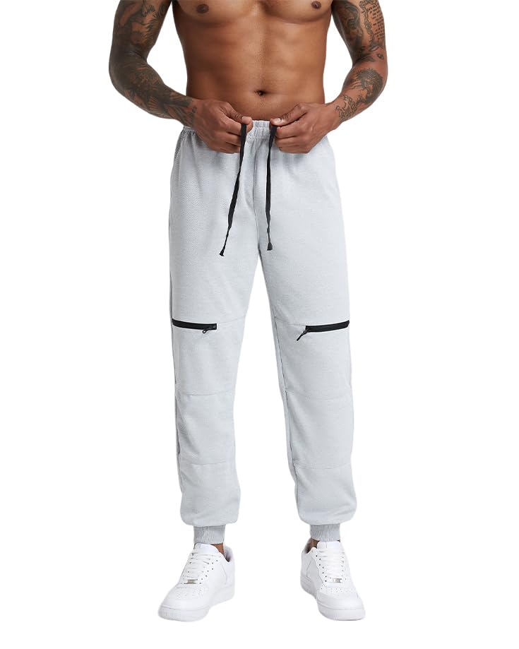 GIROLA Men's Sweatpants, Slim Fit Men Jogger Pants Tapered Gym Workout Pant for Jogging,Casual Athletics,Running,Training Grey