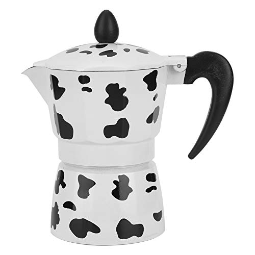 Dpofirs Aluminium Coffee Pot - Coffee Maker - Milk Cow Color Moka Pot - for Home,Office Coffee(3 cups milk cow color 150ML)