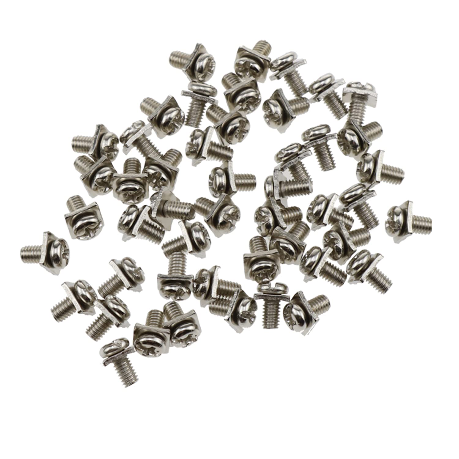 Lovelysp-M3*8 Terminal Block Screws 7 * 7mm Square Washer Nickel-Plated Carbon Steel Used to fix Wires in Electrical facilities-48 Piece