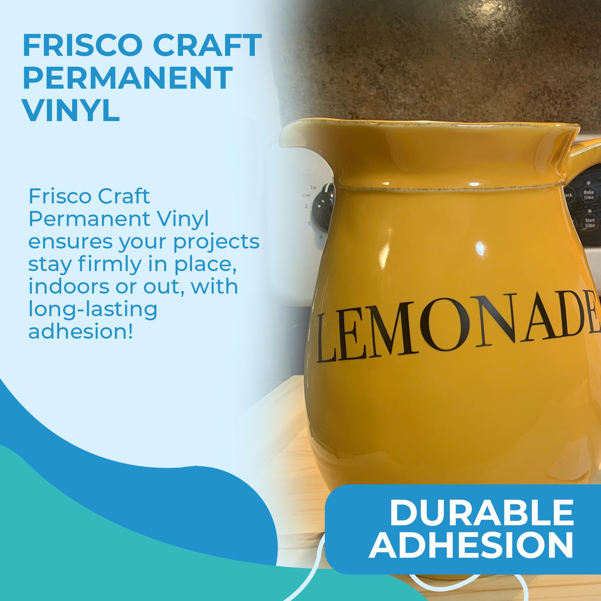 Frisco Craft Matte Black Permanent Vinyl - Black Vinyl Roll - Permanent Outdoor Vinyl, Water & Weather-Resistant with Siliconized Backing - Adhesive Vinyl, Matte Black (24" x 30ft)