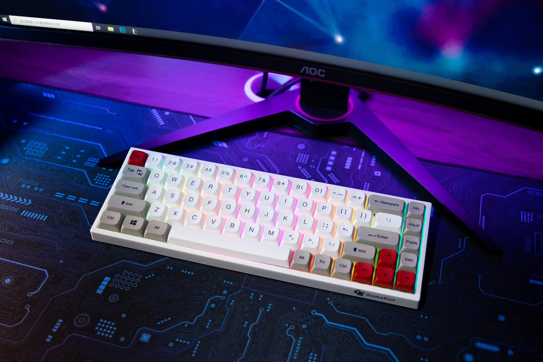 GK GAMAKAY TK68 65% RGB Mechanical Keyboard, 68 Keys Bluetooth 5.0/Type-C Wired/2.4GHz Wireless, PBT XDA Profile Keycaps Hot Swappable Custom Backlit Gaming Keyboard (Gateron Brown Switch)