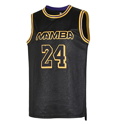 Tdseoghc Youth Basketball Jeresy #24 Basketball Shirt Kids Sports Shirt （Black S/24）