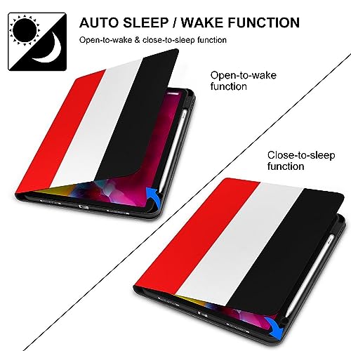 Yemen Flag Fashion Case for IPAD 2020 AIR 4 (10.9in), Pen Slot Protective Cover for IPAD 2020 AIR 4 (10.9in), Convenient Magnetic Stand