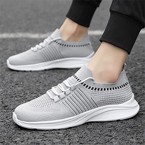 FASDNENDYS Men Shoes Summer Lightweight Breathable Lace Up Casual Shoes Casual Running Sneaker Boots for Men Lightweight Grey