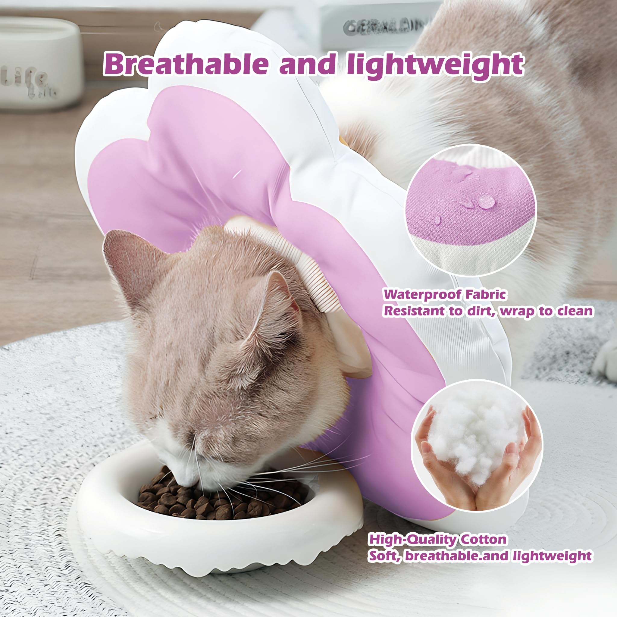 LOVITIANCE Dog Cones for Small Dogs,Comfortable Adjustable Soft Dog Cone After Surgery,Soft Protective Recovery Cone for Dogs and Cats,Washable Dog Elizabethan Collar Stop Licking Wounds (Pink, S)