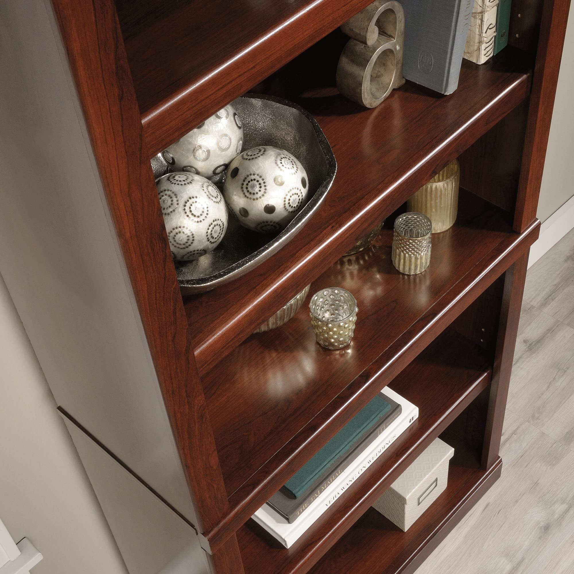 RealspaceĀ® 72"H 5-Shelf Bookcase, Mulled Cherry