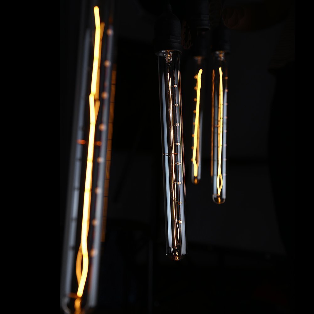 CTKcom T10/T300 40W Amber Vintage Edison Bulb, E26 Medium Base,2200K-2300K Tubular Bulb Nostalgic Tungsten Filament Antique Bulb Amber Glass for Industrial Wall Sconce Pendant Lighting-(4 Pack)