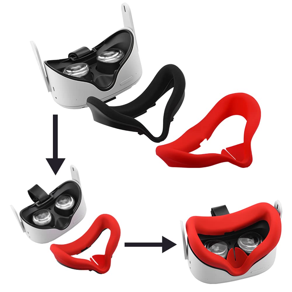 HF12GHFHI Eye Mask Cover for Oculus Quest 2 VR Glasses Non-Slip Pressure Relieving Comfortable Anti-Sweat Oculus Quest 2 Accessory (Color : Black)