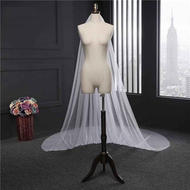 FEER Wedding Accessories 3 Meters 1 Layer Veil White Simple Bridal with Comb (Color : White, Size : 3M)