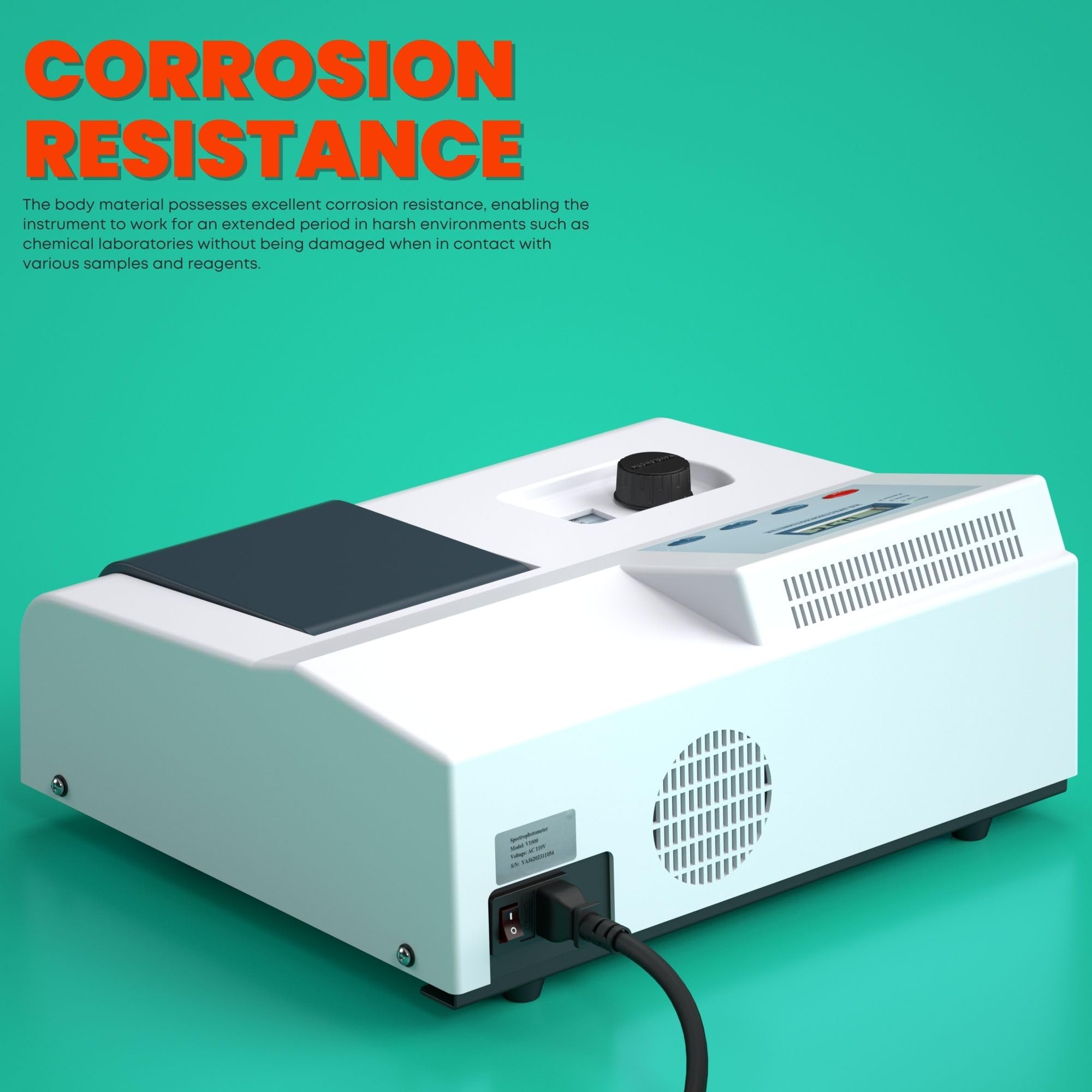Generic Spectrophotometer, 350-1020nm Visible Spectrophotometer, 721 Digital Lab Spectrophotometer, Spectral Bandwidth 6nm Tungsten Lamp Equipment Photometer 110V