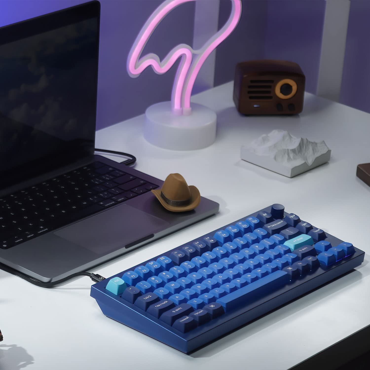 Keychron Q1 QMK/VIA Mechanical Wired Keyboard Knob Version, Hot-Swappable 75% Layout Custom Programmable Macro with Gateron G Pro Brown Switch, Double Gasket, PBT Keycaps for Mac Windows Linux