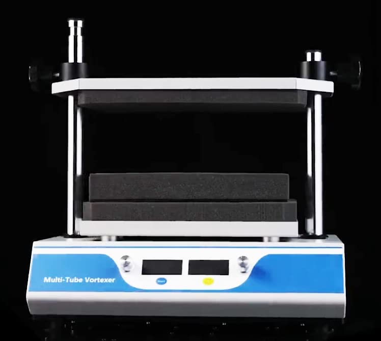 HFBTE Multi-Tube Vortexer Scientific Laboratory Vortex Mixer Lab Vortex Mixer with DC Brushless Motor Speed Range 100 to 2500 RPM Foam Rack 15xφ26mm Test Tube φ26-φ32mm 50ml