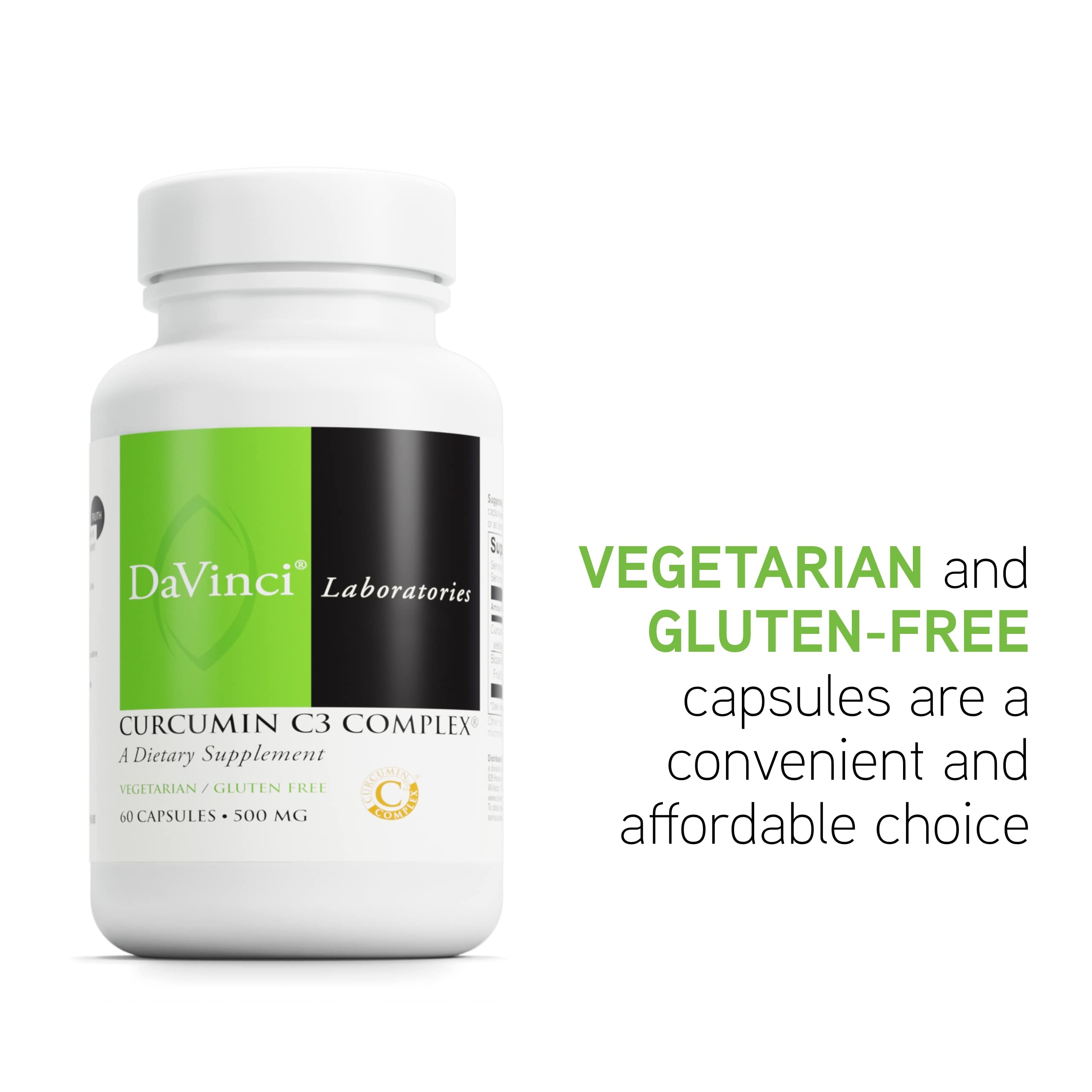DAVINCI Labs Curcumin C3 Complex - Nutritional Supplement to Support Gallbladder Function and Healthy Liver - with Curcuminoids and Bioperine Fruit Extract - Gluten-Free - 60 Vegetarian Capsules
