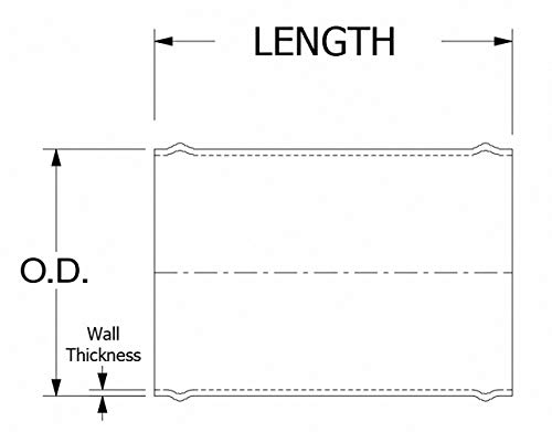 HPS AJ300-325 6061 T6 Aluminum Joiner Tubing with Bead Roll, 16 Gauge, 3" Length, 3.25" OD, 0.065" Wall Thickness