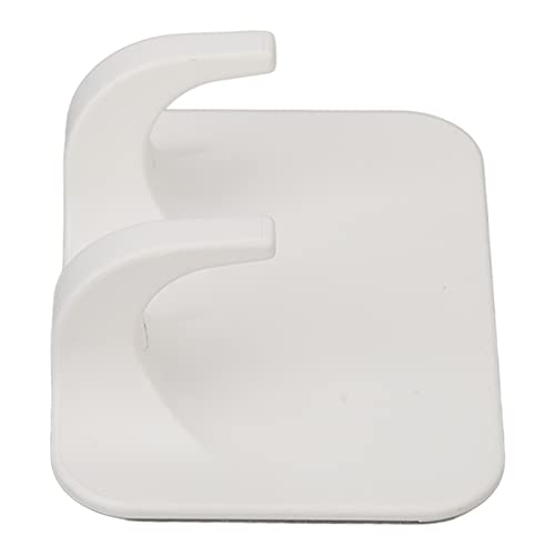 Kitchen Adhesive Hooks, Rustproof Sturdy ABS Strong Waterproof Self Adhesive Wall Hooks for Office (White)