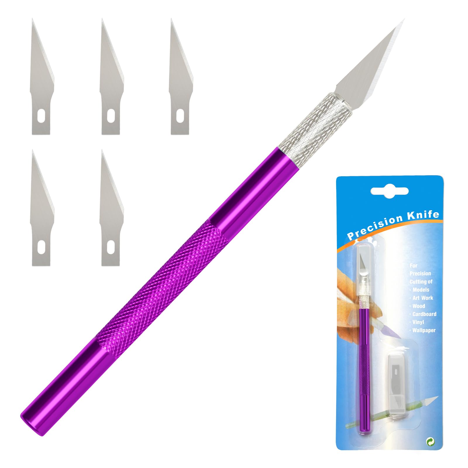 Craft Hobby Knife Kit - Set of Sharp Razor Knives and Exacto Knife for Carving, Modeling, Scrapbooking, Sculpture & More - Ideal for Woodworking, Stenciling, DIY Artwork & Cutting(Blue)