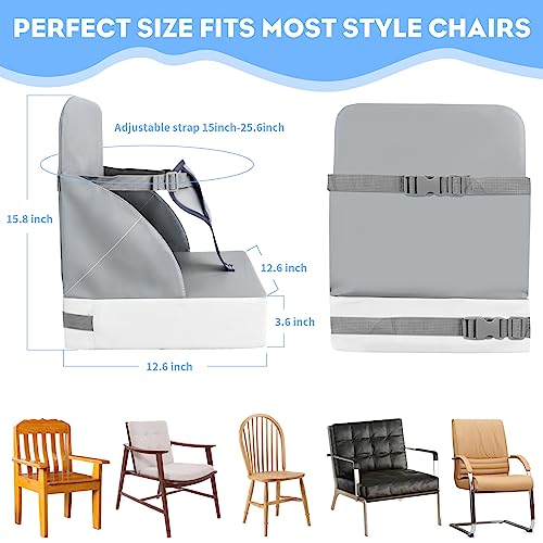 Toddler Booster Seat for Dining Table, PU Waterproof Strong Support Portable Booster Chair for Toddlers Eating, Easy Cleaning Booster Seat Cushion Detachable with Fix Straps