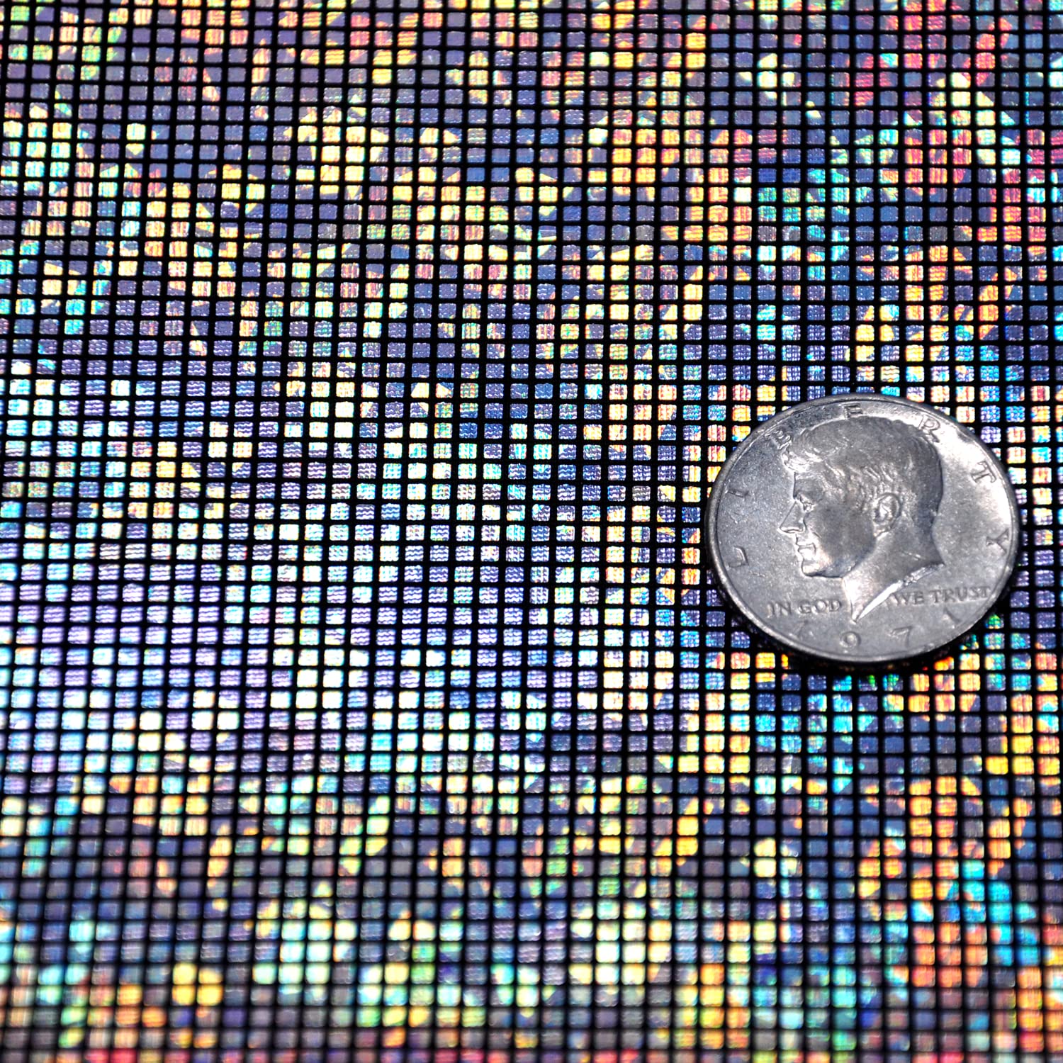 Yutone Stretch Knit Fabric 57inch Wide Decoration, Apparel, Costume Sewing Quilting Apparel Crafts Décor by Yard (Iridescent Hologram Silver 1Yard)