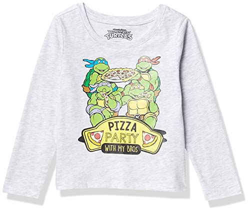 Teenage Mutant Ninja Turtles boys Long Sleeve Graphic T-shirt T Shirt, Heather Grey, 7-8 Years US