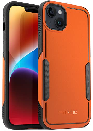 Poetic Neon Series iPhone 14 Case, Dual Layer Heavy Duty Tough Rugged Light Weight Slim Shockproof Protective Drop Protection Phone Case 2022 New Cover for iPhone 14 (6.1 Inch), Orange