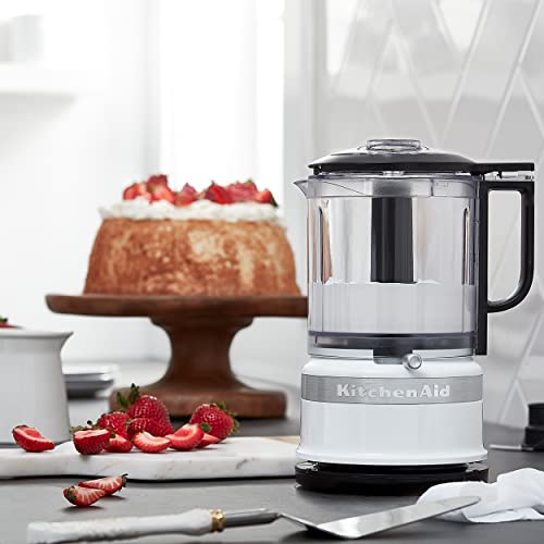 KitchenAid 5 Cup Food Chopper - KFC0516, White & Variable Speed Corded Hand Blender - KHBV53, White