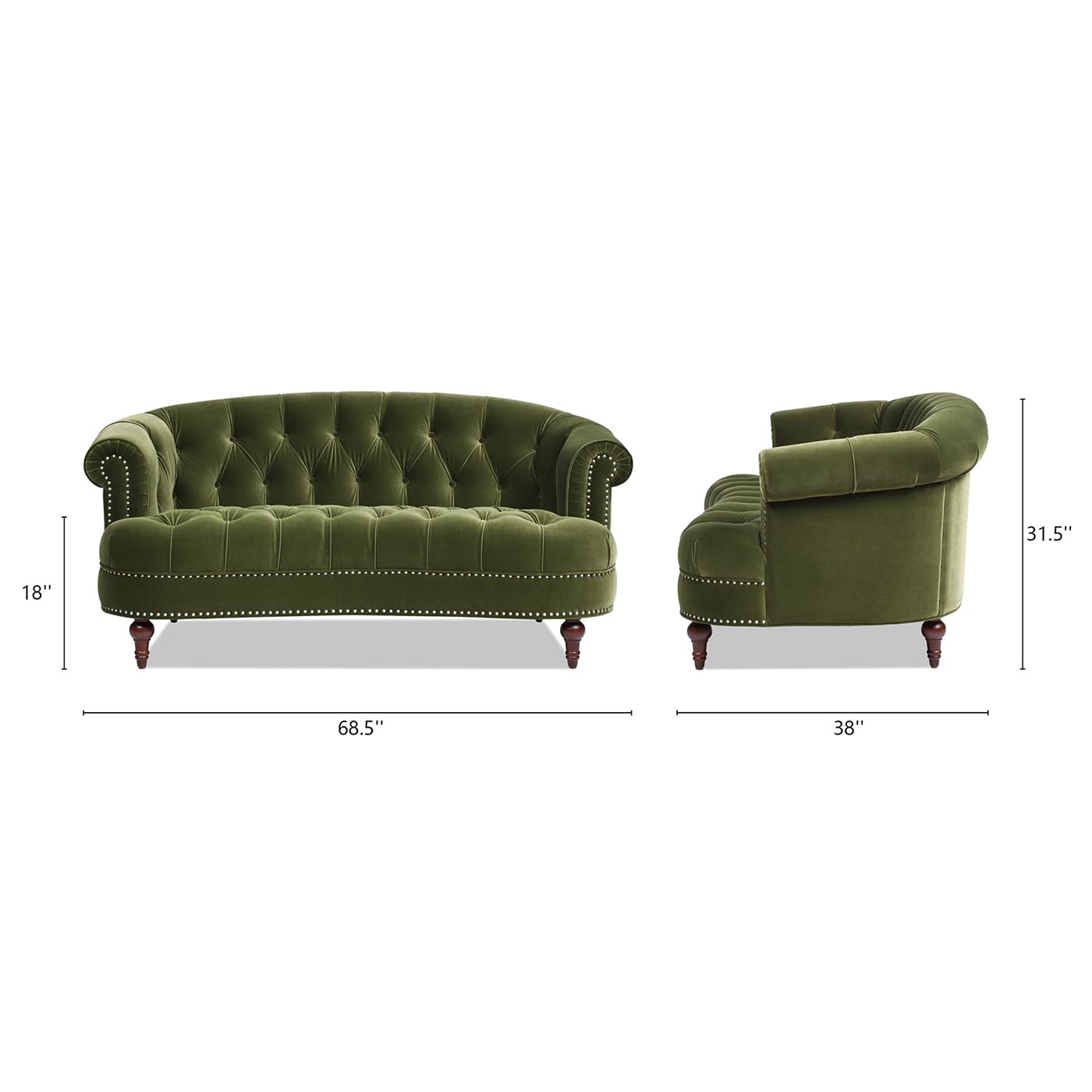 Jennifer Taylor Home La Rosa Victorian Chesterfield Loveseat