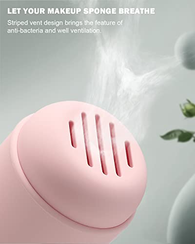 CORNERIA makeup sponge Holder - Beauty Sponge Blender Travel Case, Silcone Washable Reusable , Blender Protective carrying case (Pink)