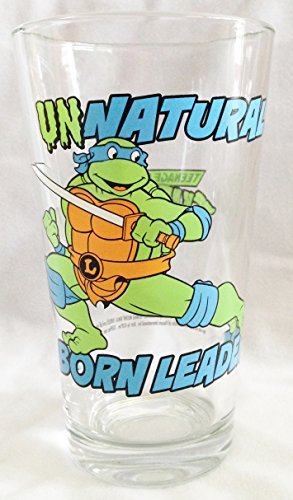Teenage Mutant Ninja Turtles Leonardo Pint Glass Tumbler - UnNatural Born Leader
