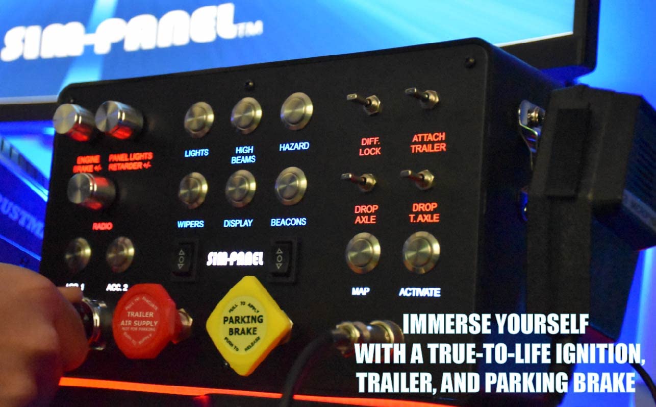 SIM-PANEL Classic ATS/ETS2 Button Box for American Truck Simulator (ATS/ETS2 Button Box w/Communications and VESA Compatibility)