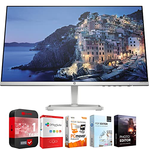 HP M24fd 23.8" Full HD 1080p 16:9 FreeSync IPS Monitor, Silver and Black Bundle with Elite Suite 18 Software + 1 Year Protection Warranty