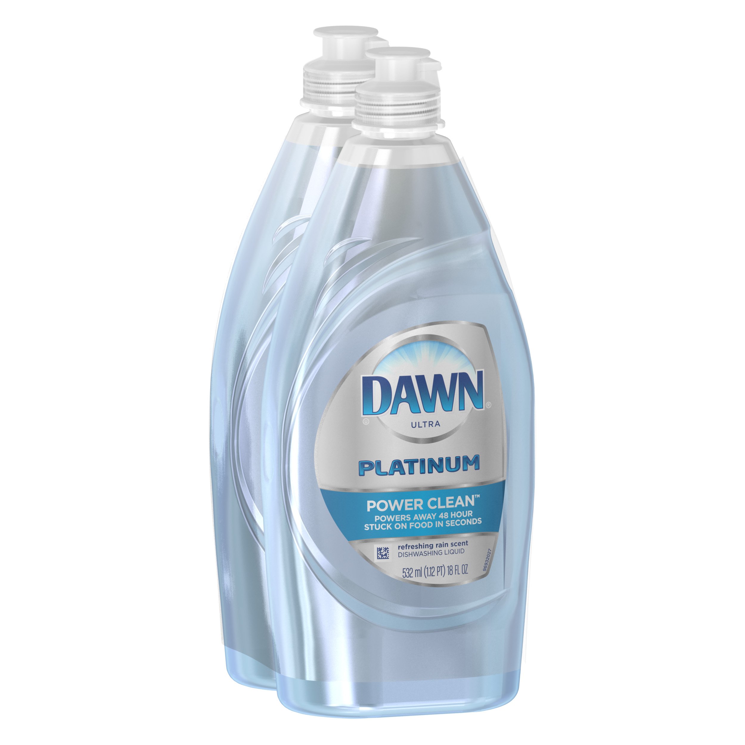 Dawn Platinum Power Clean Dishwashing Liquid Refreshing Rain 18 Oz 2 Count
